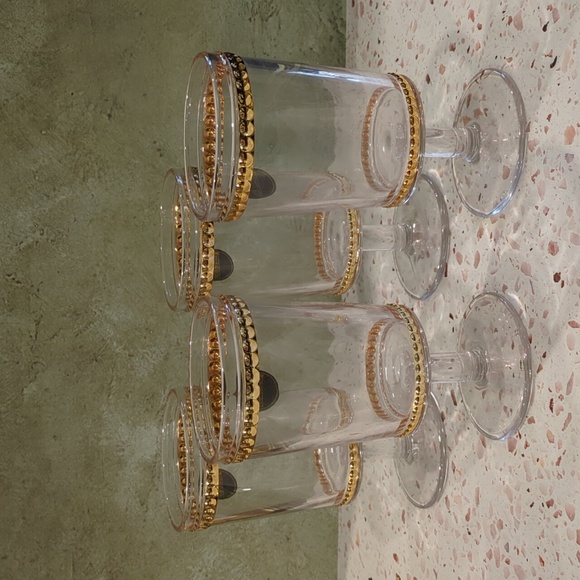 Fifth Avenue | Dining | Decadent Gold Trimmed Glass Goblets 1 Oz Set Of ...
